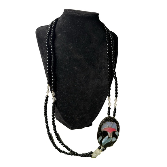 Lee Sands | Jewelry | Lee Sands Mother Of Pearl Inlay Flower Beaded ...